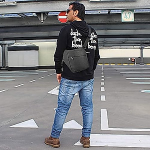 Qidelong Sling Bag- Slim Anti-Theft Crossbody Shoulder Backpack Chest Bag Lightweight Personal Pocket Bag for Hiking Travel (Blue)