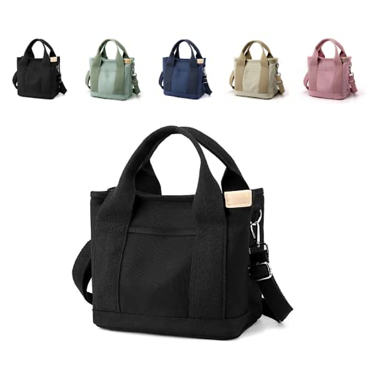 Women's Canvas Handbag Clutch Purse Multilayer Canvas Bag Cross Shoulder Bag Hobo Handbag Black