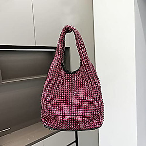 Women Rhinestones Tote Bag Crystal Hobo Bag Bling Bling Evening Handbag Stylish Shiny Clutch Purse Wedding Party