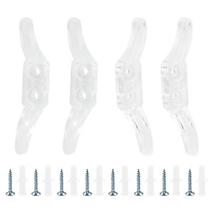 LifCratms 4Pcs Clear Blind Cord Cleats, Transparent Plastic Safety Rope Cleat Window Cord Cleat Cord Holder with Screws for Window Blinds Curtains Sun Shades Ropes