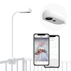 Cheego Smart Baby Monitor & Clip-On Mounting-HD Video Camera and Audio, 2-Way Talk, Nightlight and Night Vision, Room Humidity & Temp, Wake up & Crying Detection Works with Alexa