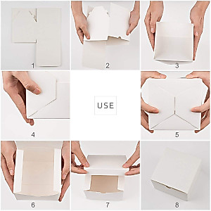 MESHA 4x4x4'' White Gift Boxes 50 PC Small Gift Boxes Bulk with Lids, Kraft Paper Gift Boxes for Presents, White Bridesmaid Proposal Box, Favor Boxes, Small Boxes for Packaging