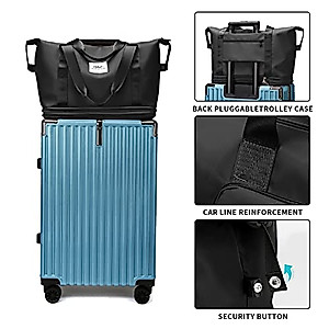 Large Capacity Travel Duffel Tote Bag with Dry Wet Separation Pocket, Waterproof Shoulder Weekender Bag for Women and Men，Foldable and Expandable Bag Lightweight and Easy Carry on