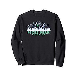 Retro Pikes Peak, Colorado Illustration - Vintage Snow Ski Sweatshirt