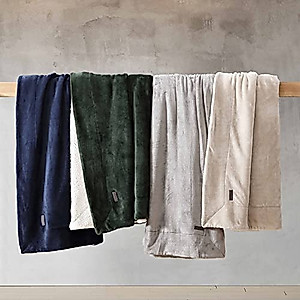 Eddie Bauer Ultra-Plush Collection Throw Blanket - Reversible Sherpa Fleece Cover, Soft & Cozy, Perfect for Bed or Couch, King, Chrome Grey