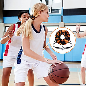 10 Pieces Adjustable Sport Hair Scrunchies and Bracelets for Teen Basketball, Volleyball, Soccer, and Softball Players