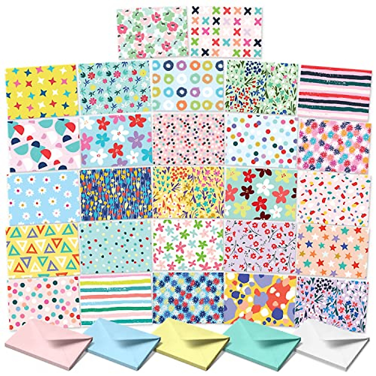 S&O Blank Cards for All Occasions in One Box Set - Blank Notecards with Envelopes for Handwritten Messages - All Occasion Cards Assortment Box with Envelopes - 100 Vibrant Notecards and Envelopes Set