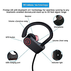 Wireless Waterproof Bluetooth Ear Buds Stereo Headphones in Ear Sports Headset