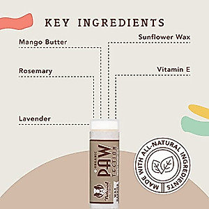 Natural Dog Company PawTection Dog Paw Balm, Protects Paws from Hot Surfaces, Sand, Salt, & Snow, Organic, All Natural Ingredients (0.15 oz Trial Stick)