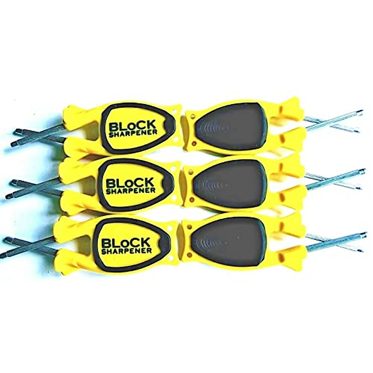Black with Yellow grip Block knife sharpener