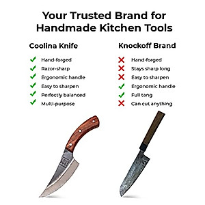 Altomino Handmade Fixed Blade Sharp Knife, 9.6 IN Hand-Forged Thin Knife, Carbon Steel Boning Knife for Meat Cutting, Razor Sharp, Deboning Chicken, Ham, Fish