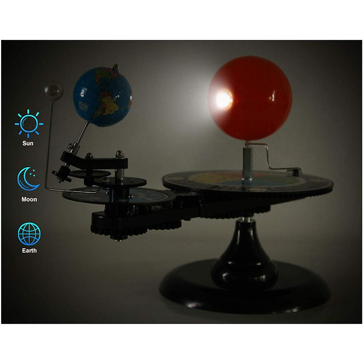 UZPDWK Sun Earth Moon Orbital Model with Light, Kids Solar System Model Astronomical Science Educational Kits