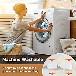 WELLHUT Dual Control Heated Mattress Pad, Electric Heating Pads, Twin/Full/Queen/King Bed Warmer w/ 8 Heat Levels, 4 Timings, UL&ETL Approved, Overheating Protection, Machine Washable