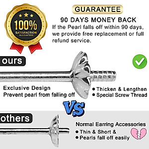 LUCKMORA Small Pearl Earrings for Women 925 Sterling Silver Genuine 3mm Tiny Pearl Studs Earrings for 2nd hole Mini Freshwater Cultured White Real Round Pearls (1 Pair)
