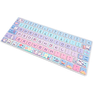 Sanfulin Keyboard Cover Skin for Apple iMac Wireless Magic Keyboard 2nd Gen (Model: A1644 MLA22LL/A) Without Numeric Keypad, Cute Silicone Skin Protector, Cute Bunny