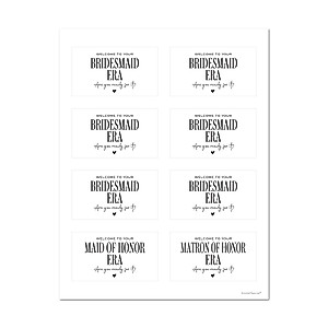 Bridesmaid Era Mini Champagne Labels - Set of 8