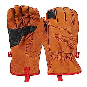 Milwaukee Tools Soft Top Grain Goatskin Leather Work Gloves (Large), Brown (48-73-0012)