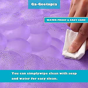 Ga-Geetopia EVA 3D Purple Pearl Plastic Shower Curtain Liner - Premium Light Weight 72" x 72" Bathroom Shower Showroom Curtain Liner with Rustproof Metal Gromments and Weighted Magnet