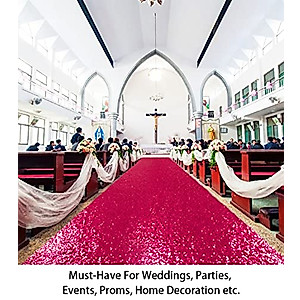 Aisle Runners for Weddings Hot Pink 2FTx15FT Sequin Aisle Runner Fuchsia Bridal Aisle Runner 15FT Carpet Runner Outdoor Aisle Runner for Wedding Ceremony