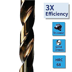 STROTON (3/32 Inch, Pack of 10) M35 5% Cobalt Twist Drill Bit Set for Hard Metal, Steel, and Stainless Steel