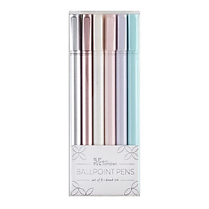 Erin Condren Ballpoint Pen Set 6 - Pack. Rich Black Ink with Smooth Finish and Ballpoint Pen Tip Perfect for Nearly All Surfaces. Perfect for Writing and Drawing