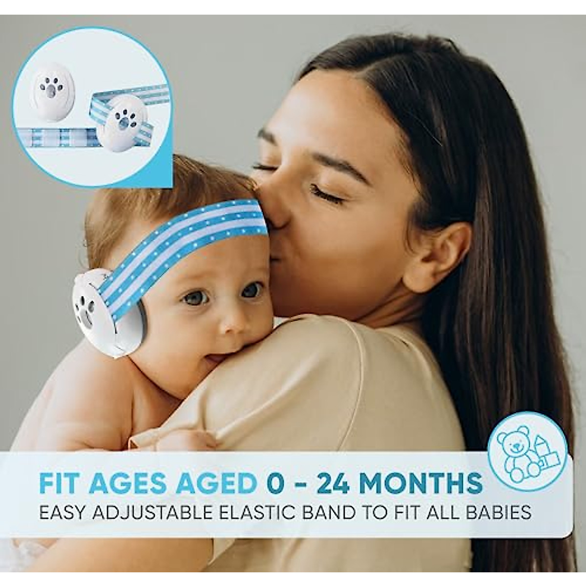 Lunobaby Baby Ear Muff - Noise Canceling Headphone for Infant Hearing Protection - Newborn Airplane Travel Essential - Plane Soundproof Earmuff for Flying