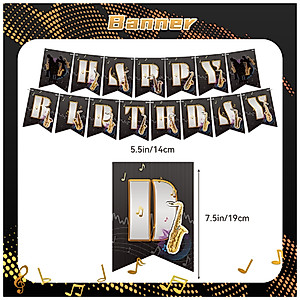 Saxophone Birthday Party Decorations Saxophone Party Supplies Includes Birthday Banner Cake Cupcake Toppers Balloons for Music Saxophone Birthday Baby Bridal Shower Decor