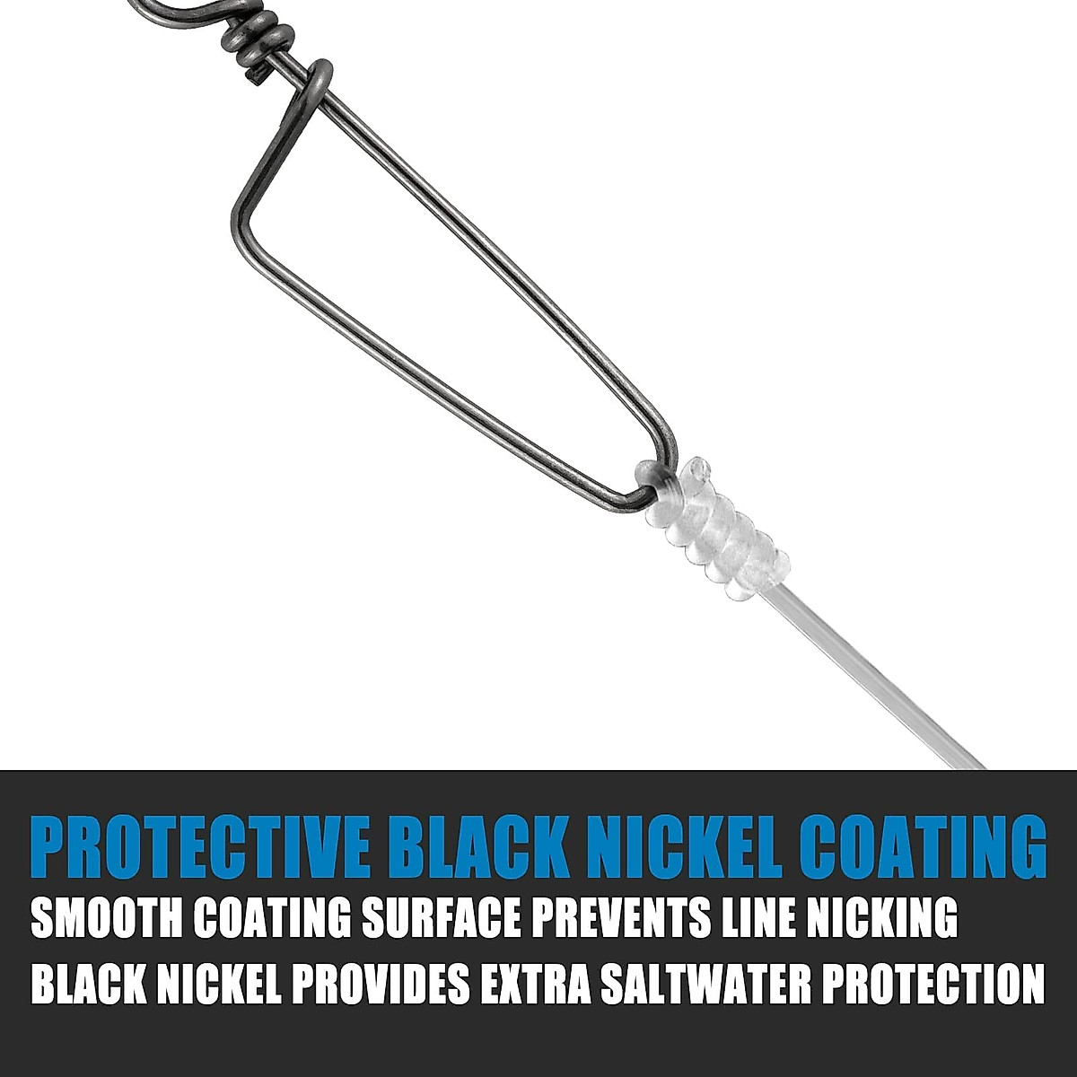 Dr.Fish 20 Pack Ball Bearing Swivels with Snap, Snap Swivels Fishing Tackle Stainless Saltwater & Freshwater Coast Lock Fishing Clips Terminal Tackle Line Lure Leader Connector 35LB