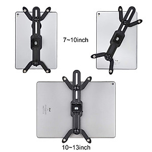 iTODOS Foldable Tablet Wall Mount Holder for 7 to 12.9 Inch Tablets,iPad, Galaxy Tabs,Fire,Slate, Articulating Arm Swivels Extension Rotation, Durable Aluminum Alloy(Black)