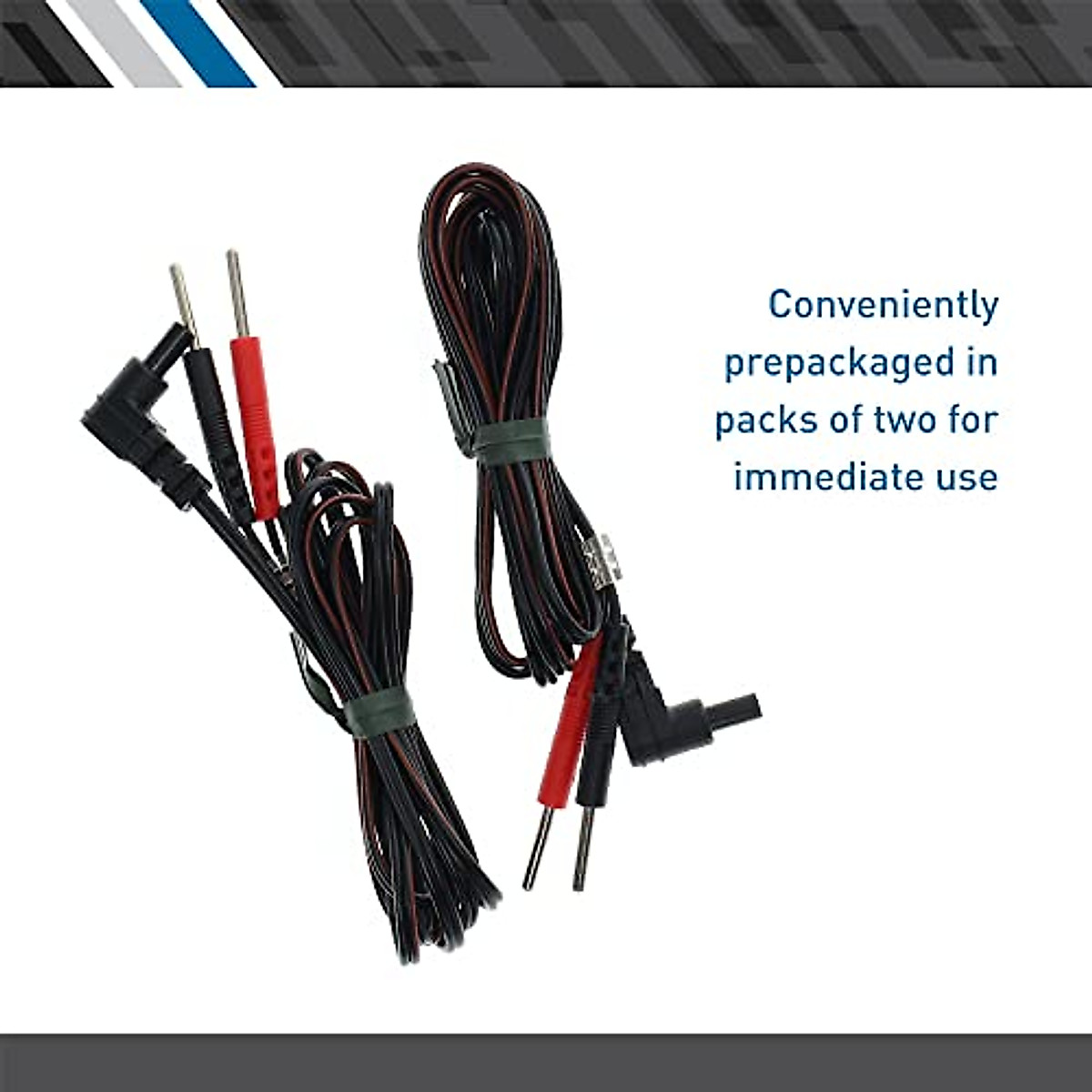 BodyMed Replacement Lead Wires, 45-in. Length, 2/Pack, 5 Pack – for Use with Electrotherapy TENS Units – Compatible with Electrode Lead Wires with 2 mm Plug