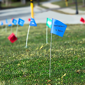 Zozen 100Pack Marking Flags, Red&Green&Blue, Marker Flags for Lawn, 15x4x5 Inch | Landscape Flgs, Irrigation Flags, Lawn Flags, Yard Markers, Match with for Distance Measuring Wheel.