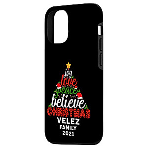 iPhone 12/12 Pro Custom family Christmas matching name Velez Case