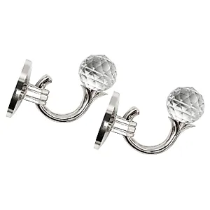 VOSAREA Set of 2pcs Aluminium Alloy Window Curtain Hooks Decorative Home Curtain Supplies Easy to Use Match Shower Curtain Living Room/Bedroom Decorations