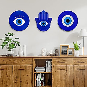4ArtWorks Blue Evil Eye Wall Decor Hanging Ornament | 12" Diameter | Good Luck Charm | Wall Decor Amulet | Turkish Nazar Bead Decoration | Home Protection and Blessing