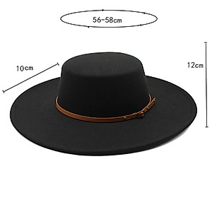 Women Men Felt Fedora Hats Formal Hat Large Fedoras Bulk Woman Man Flat Top Caps Female Big Wide Brim Cap Black