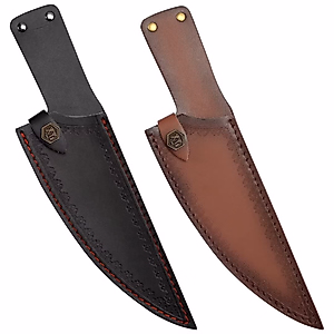 XYJ 2-pieces Set Chef Knife Sleeves Leather Cover Sheath For 8 Inch Kitchen Knives Edge Guard Protector With Belt Loop For Carry Knife(Not Included Knife)