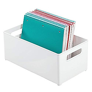 iDesign Kitchen Binz BPA-Free Plastic Deep Stackable Organizer with Handles - 14.6" x 8.1" x 6", White