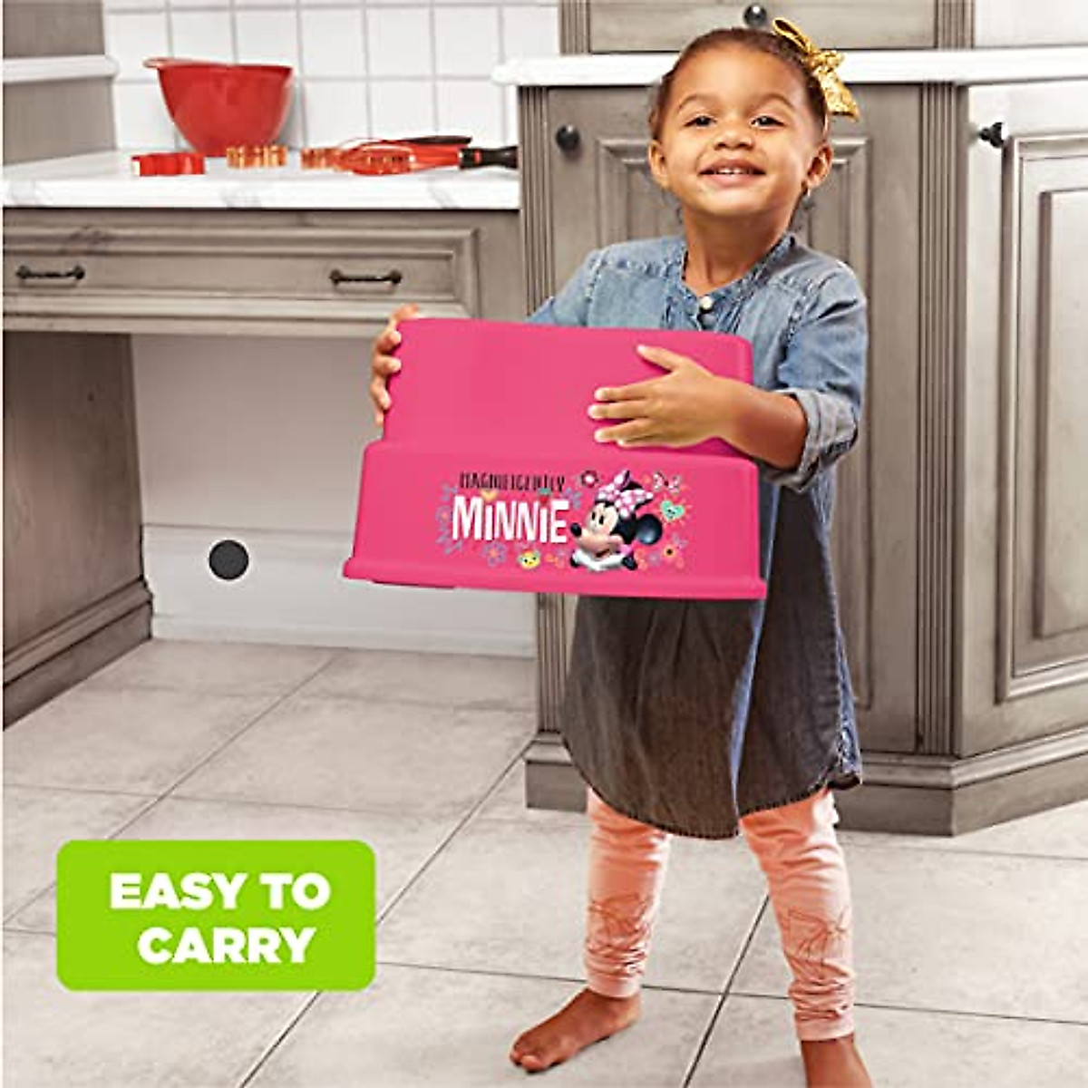 Disney Minnie Mouse 2-Tier Step Stool, Pink