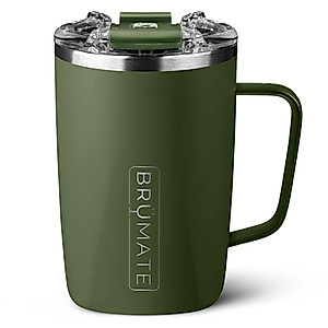 BrüMate Toddy - 16oz 100% Leak Proof Insulated Coffee Mug with Handle & Lid - Stainless Steel Coffee Travel Mug - Double Walled Coffee Cup (OD Green)