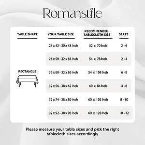 Romanstile Rectangle Tablecloth - Waterproof and Wrinkle Resistant Washable Polyester Table Cloth for Kitchen Dining/Party/Wedding Indoor and Outdoor Use (60 x 84 inch, White)
