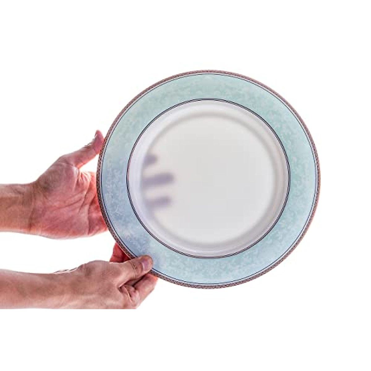 Fine Bone China Dinnerware Set,WPSLNWO 16 Pcs Classic Relief Pattern Gilt Edged High Grade Porcelain Tableware Sets For 4 People with Gift Box Packaging