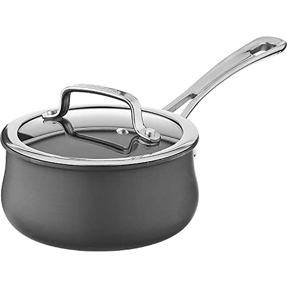 Cuisinart Contour Hard Anodized 1-Quart Saucepan with Cover,Black