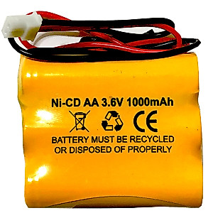 (5 Pack) 3.6v 1000mAh Ni-Cd Battery Replacement for Emergency and Exit Light White Connector Ni-Mh Battery Replacement Saft B15CS03 Emergi-Lite C8