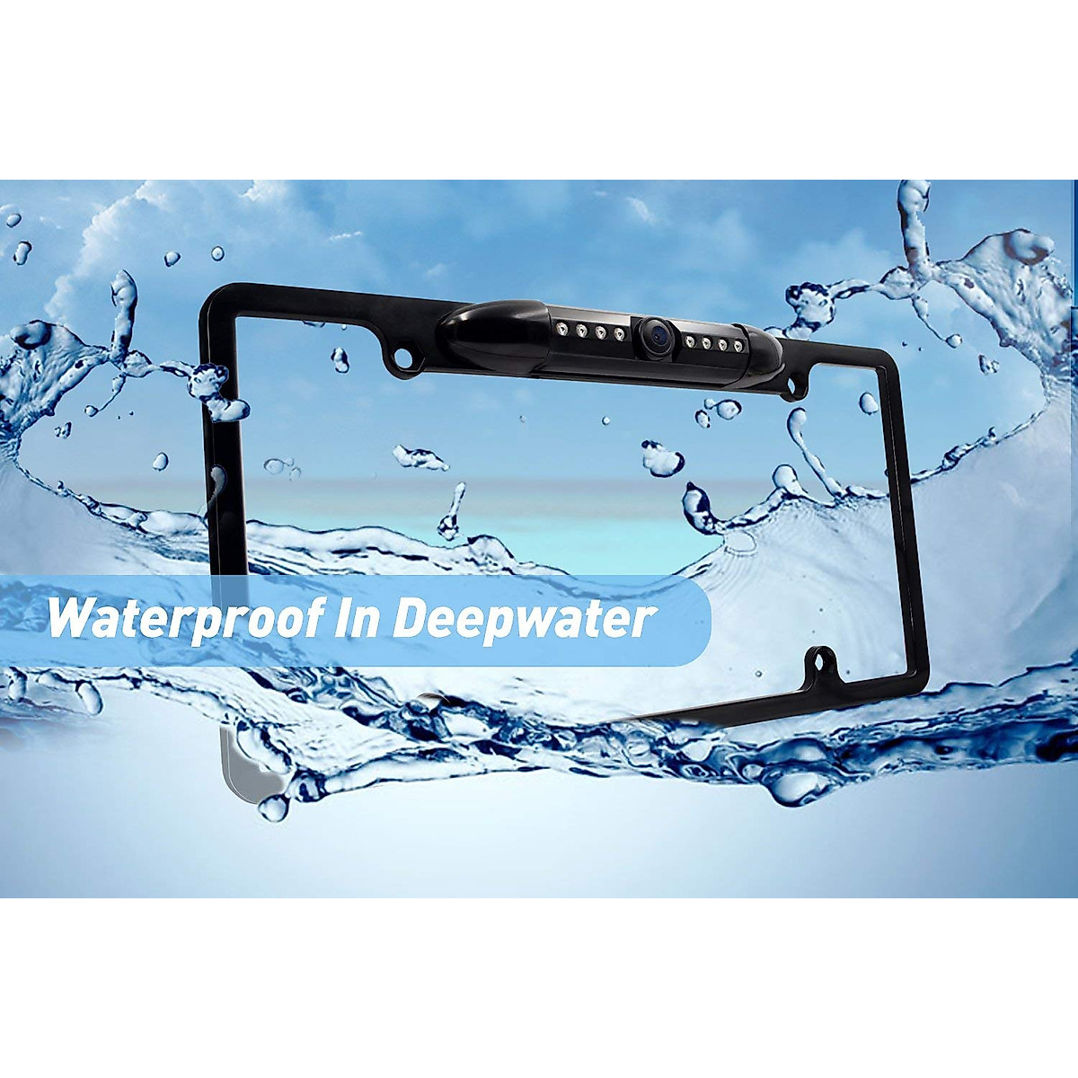 Backup Camera Car Dash Security Sensor Camera License Plate Frame Camera Car Rear View Camera Waterproof Backup Camera led Reverse Camera with 8 LED Night Version Auto Reverse