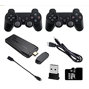 Wireless Retro Game Console,Retro Game Stick,Nostalgia Stick Game,4K HDMI Output,Plug and Play Video Game Stick Built in 10000+ Games,9 Classic Emulators, with Dual 2.4G Wireless Controllers(64G)