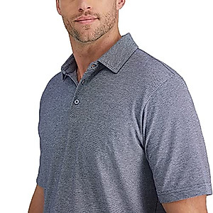 Haggar Men's Short Sleeve Stretch Polo, Medium Grey