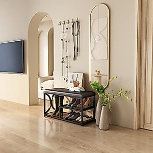 YQ JENMW Shoe Rack Bench for Entryway with Boot Organizer Industrial Entry Bench Shoe Rack Bench for Entryway, Shoe Rack Organizer for Bedroom, Hallway, Bathroom