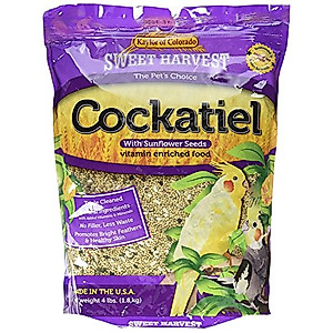 Kaylor of Colorado AS-48654-2 4 lb (Pack of 2) Sweet Harvest Cockatiel with Sunflower Seeds Bird Food