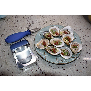 J&J Products The EZ-OYSTER Opener Shucking Tool & Oyster Opening Knife with Large Non-Slip Handle Gift Set