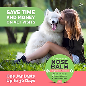 Dog Nose Balm - 100% Organic & Natural Nose Moisturizer and Healing Cream Butter - Dog Dry Nose Treatment and Moisturizer - Heals, Repairs & Protects Chapped, Damaged & Rough Noses